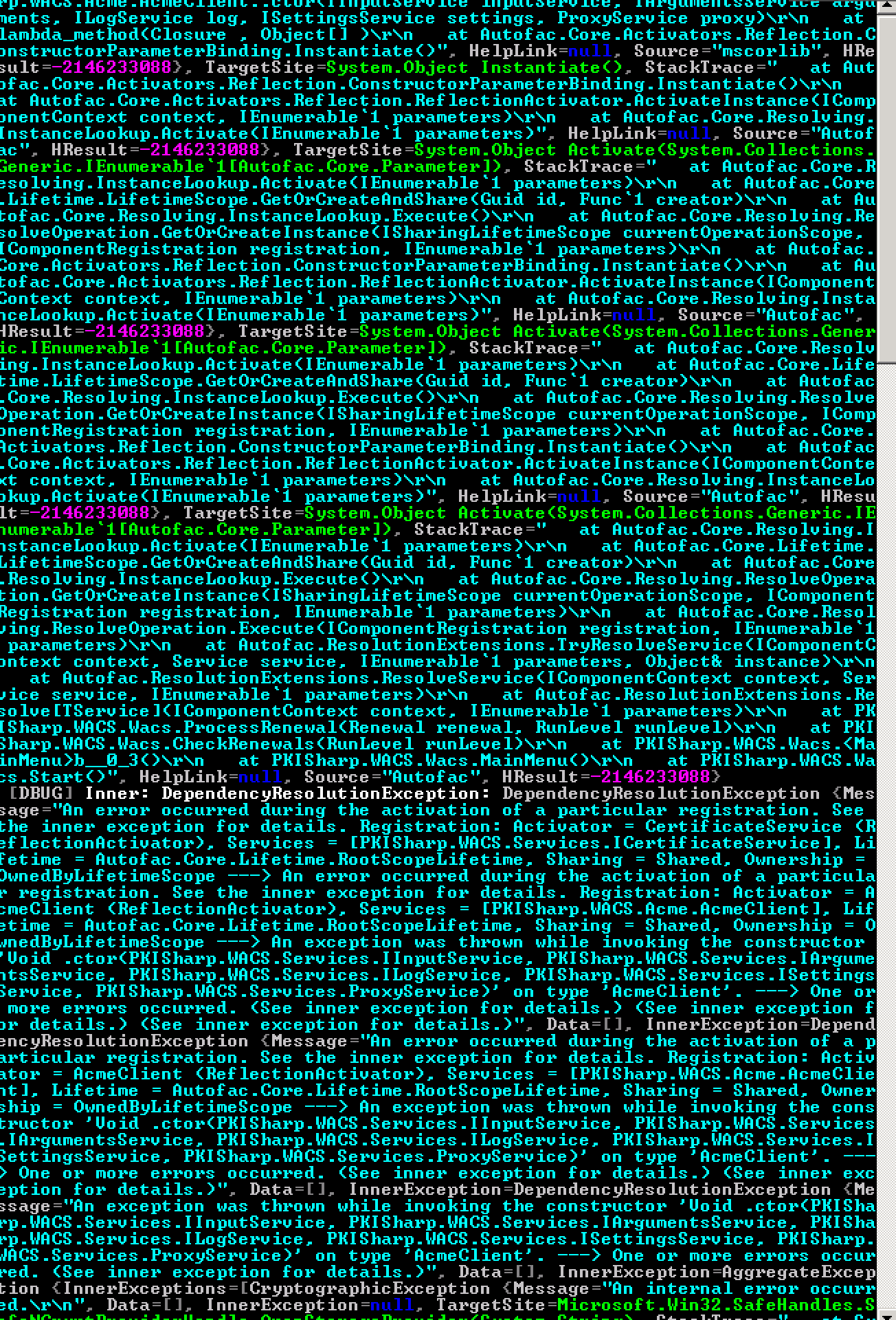 Cryptographic Exception When Trying To Renew Certificate · Issue 1194