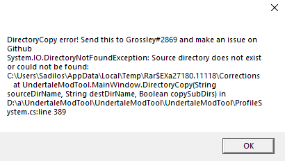DirectoryCopy error · Issue #704 · UnderminersTeam/UndertaleModTool · GitHub
