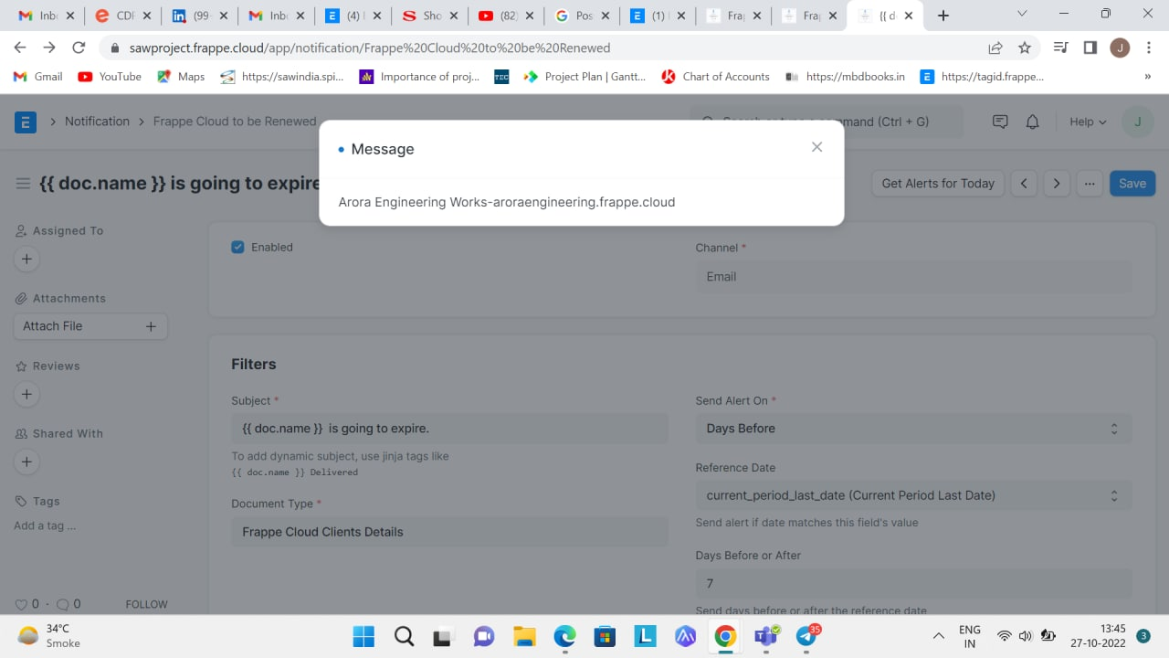 Notification- Send Alert on -Before Insert is not working · Issue #18655 · frappe/frappe · GitHub