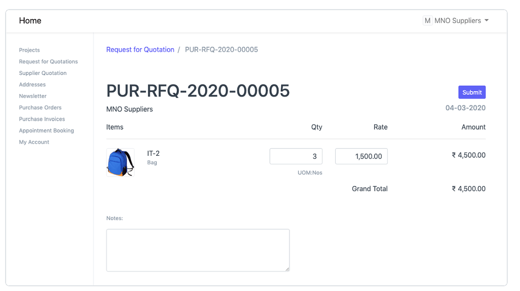 Provision to add more fields in the Request for Quotation Through ... Provision to add more fields in the Request for Quotation Through ...
