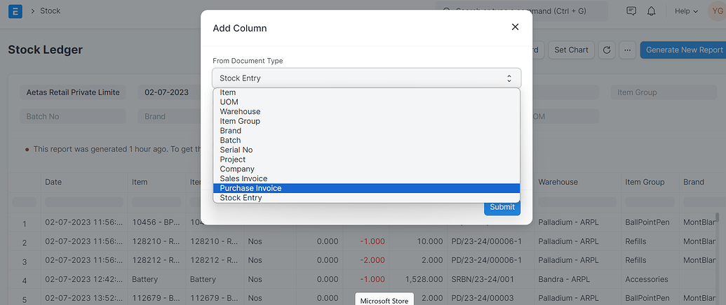 In Standard Reports or Default Report of ERPNext, need an Option to ... In Standard Reports or Default Report of ERPNext, need an Option to ...