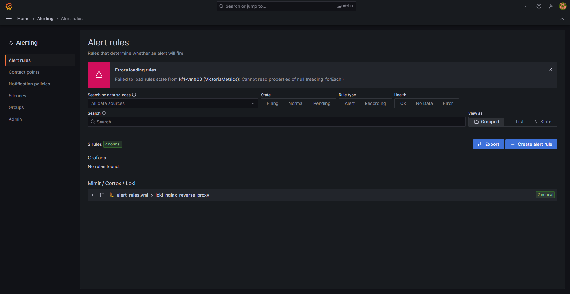 Error On Alert Rules If Null Value Exists In Json As A Result Of Get Apiv1rules · Issue
