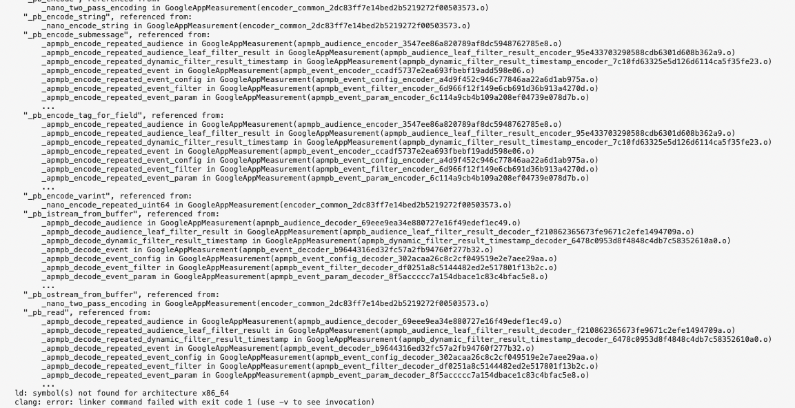 Error Upgrading React Native From 061 To 0622 Undefined Symbols For Architecture X8664