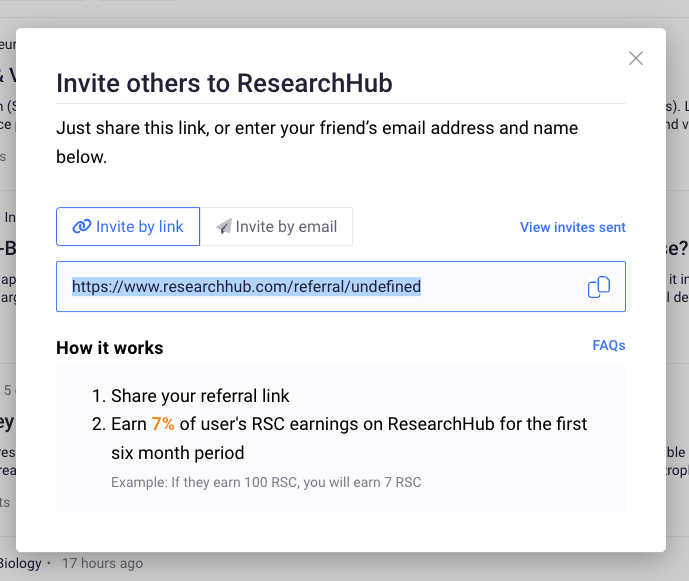 Referral link shows "undefined" · Issue #1392 · ResearchHub/researchhub-web · GitHub