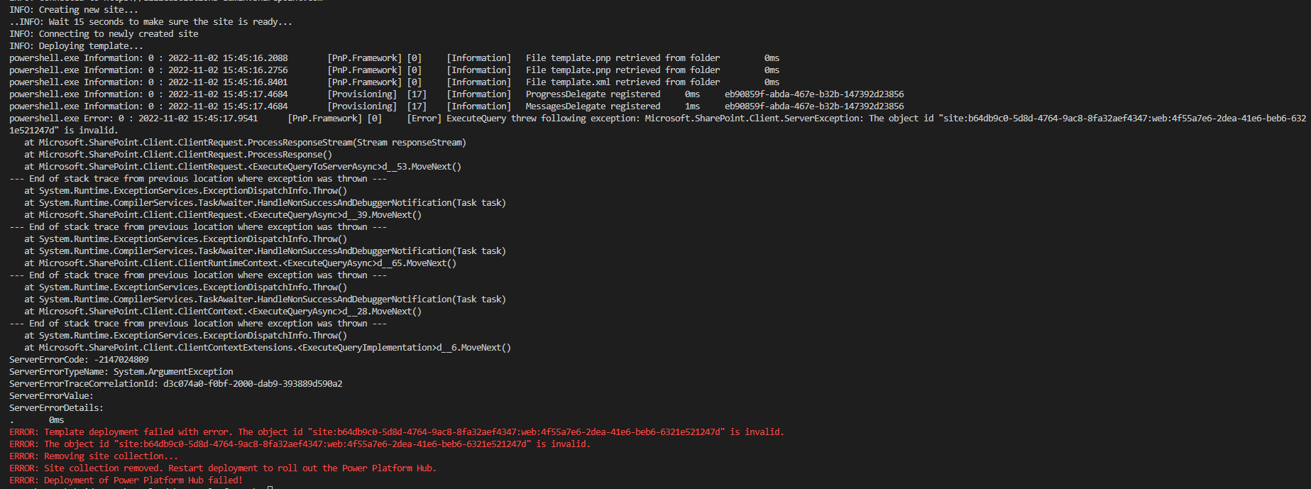 [Power Platform communication site template] Deployment script failing · Issue #4106 · microsoft ...