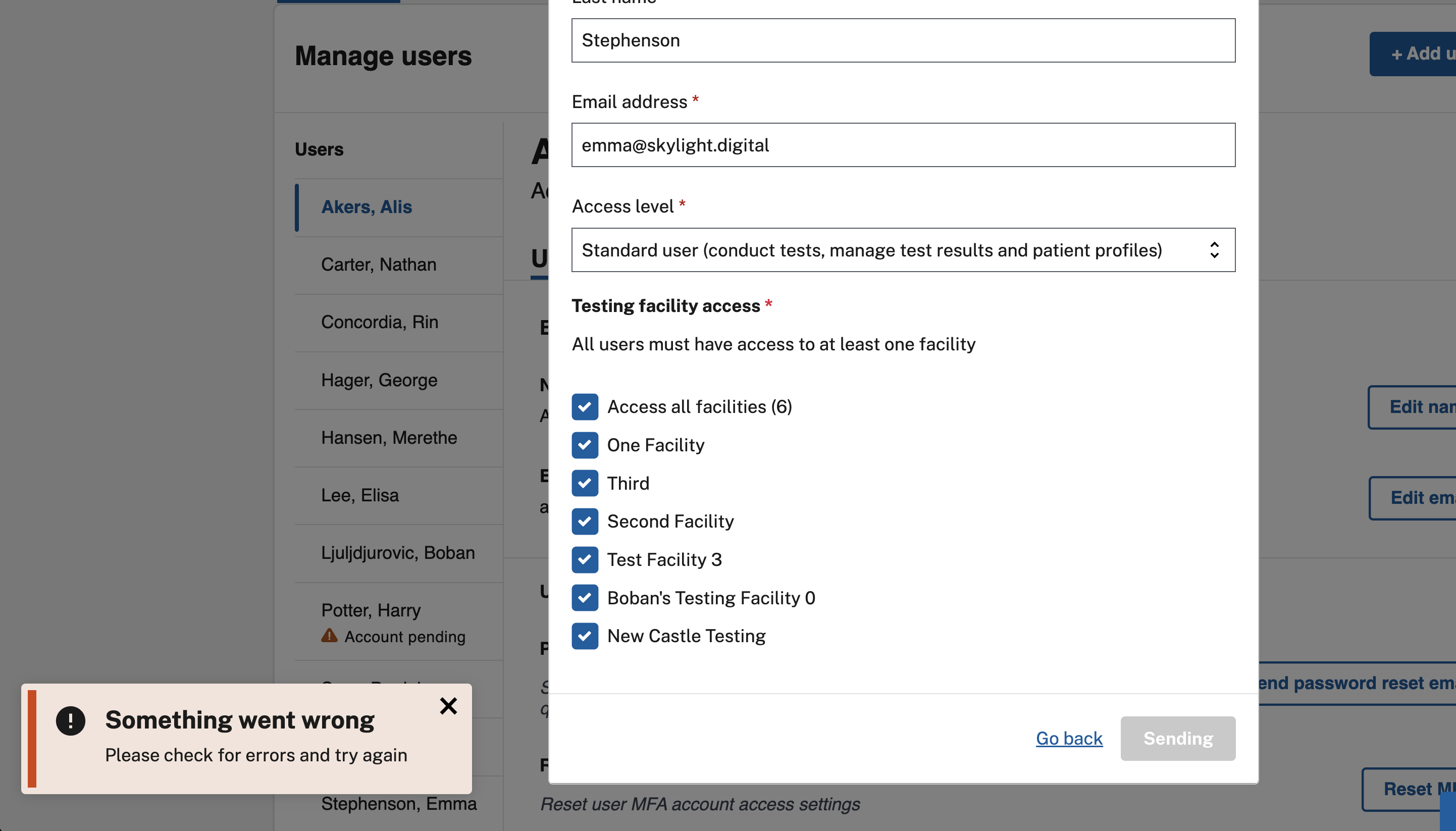Fix error message for adding duplicate user · Issue #5075 · CDCgov/prime-simplereport · GitHub