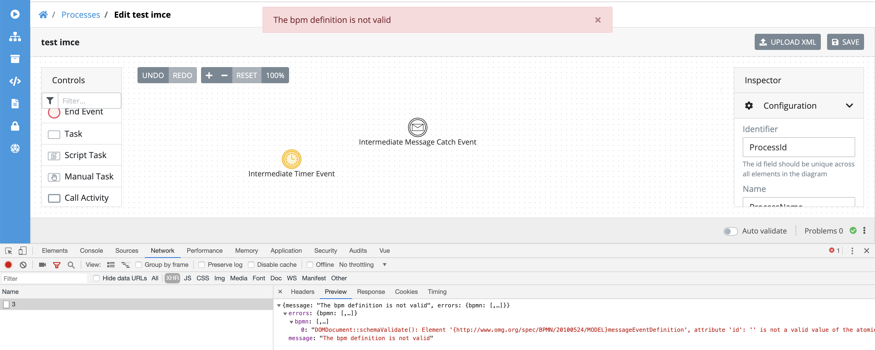 Validation Error using Intermediate Message Catch Event · Issue #407 · ProcessMaker/modeler · GitHub