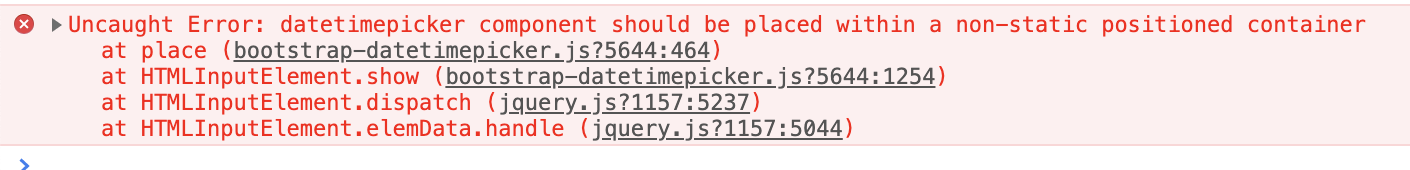 Datetimepicker Component Should Be Placed Within A Non Static Positioned Container · Issue 87