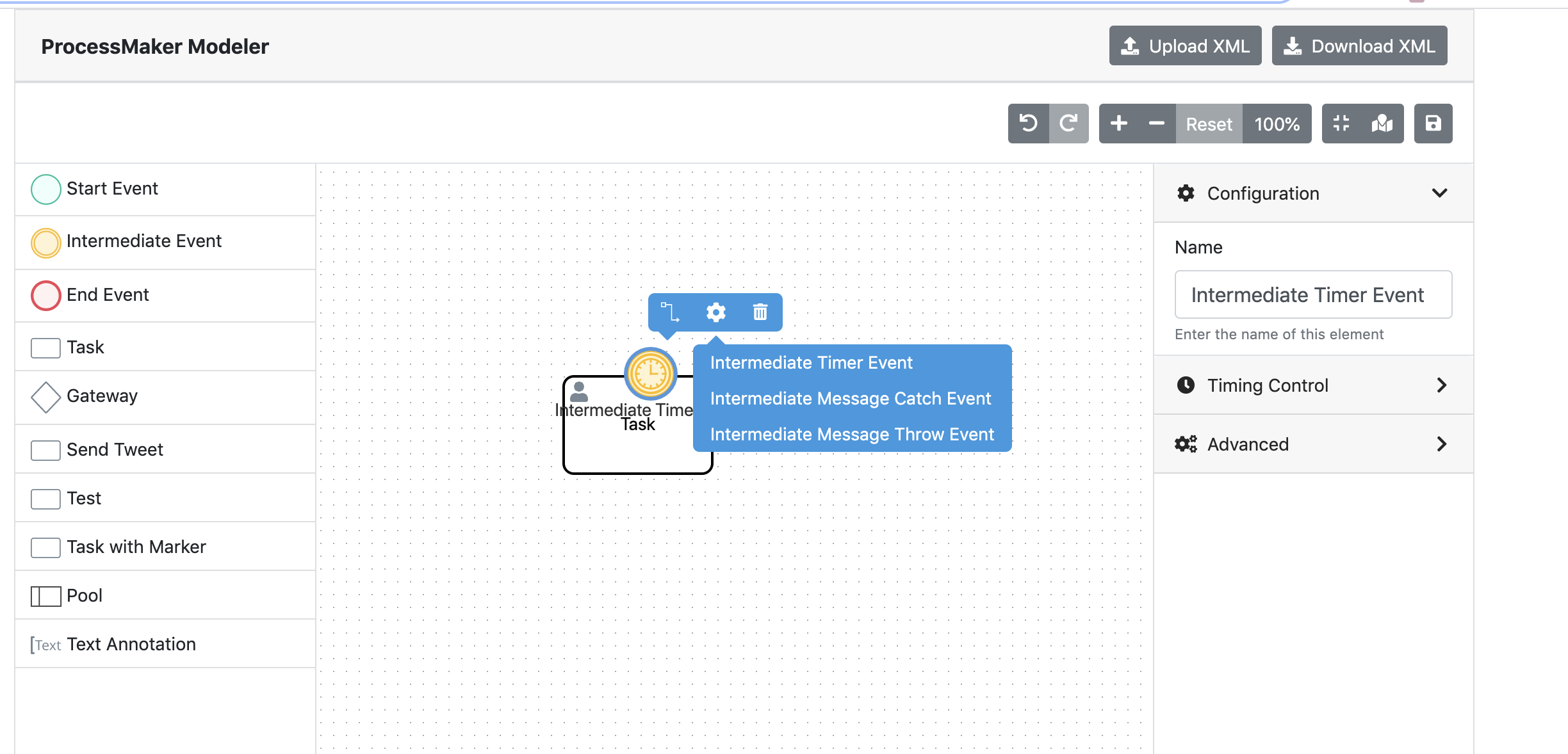 Can not attach intermediate events as boundary · Issue #1106 · ProcessMaker/modeler · GitHub