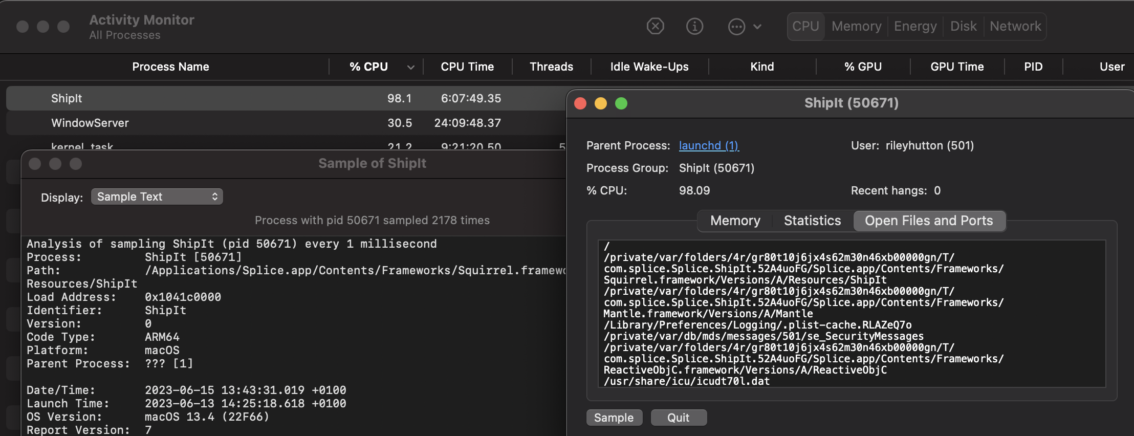 ShipIt regularly jumps to 100% CPU usage and stays there · Issue #272 · Squirrel/Squirrel.Mac ...