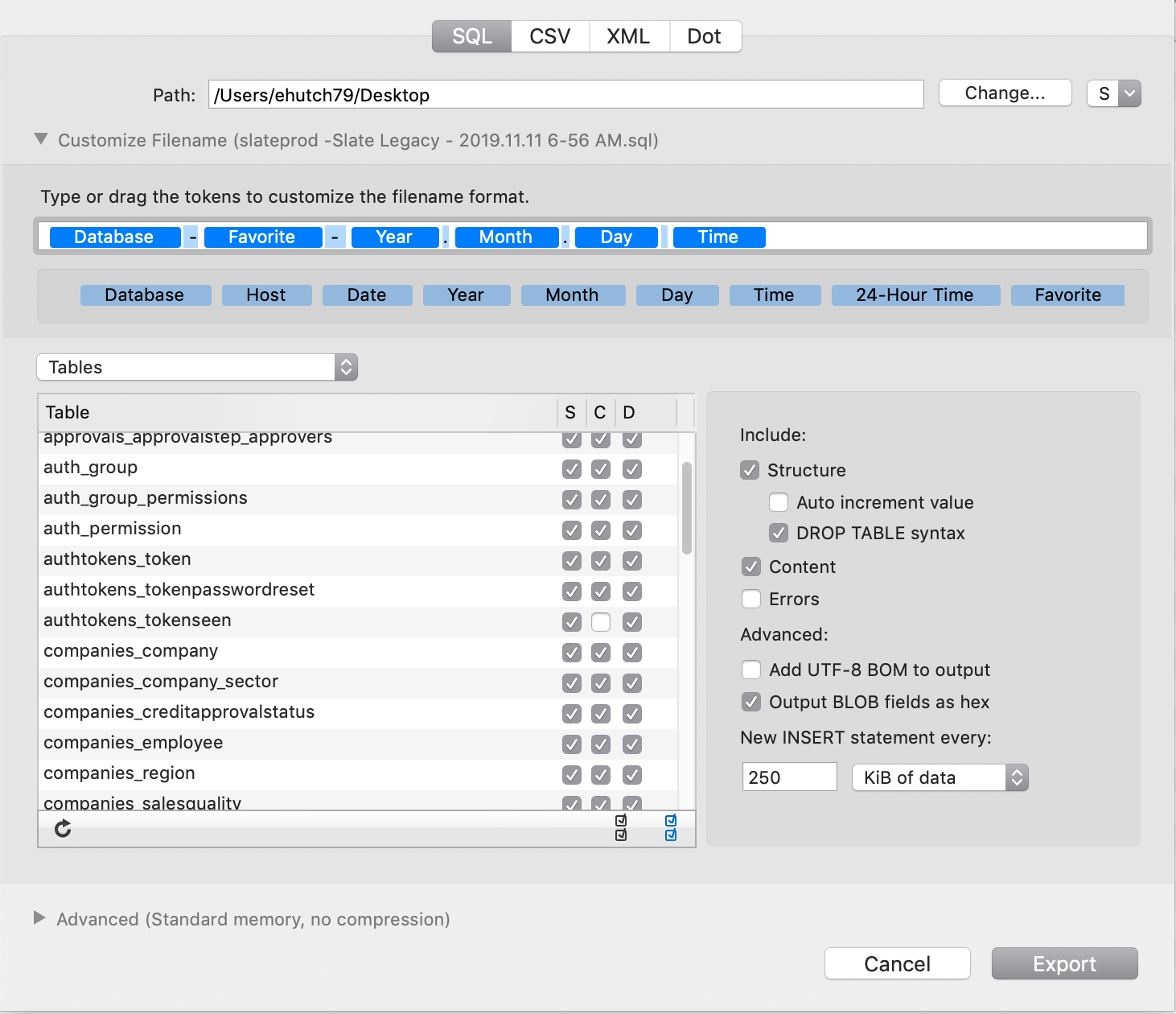 Backups: Allow selecting tables · Issue #1553 · TablePlus/TablePlus · GitHub