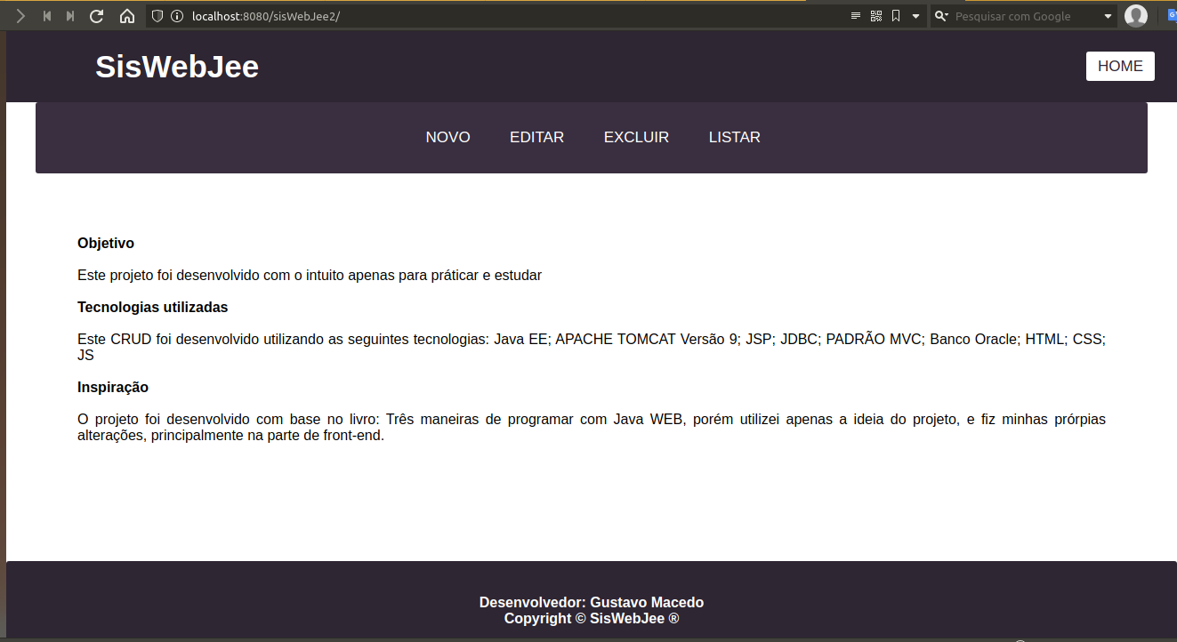 GitHub - gmn-95/CRUD-javaWeb: CRUD - Cadastro de Profissionais