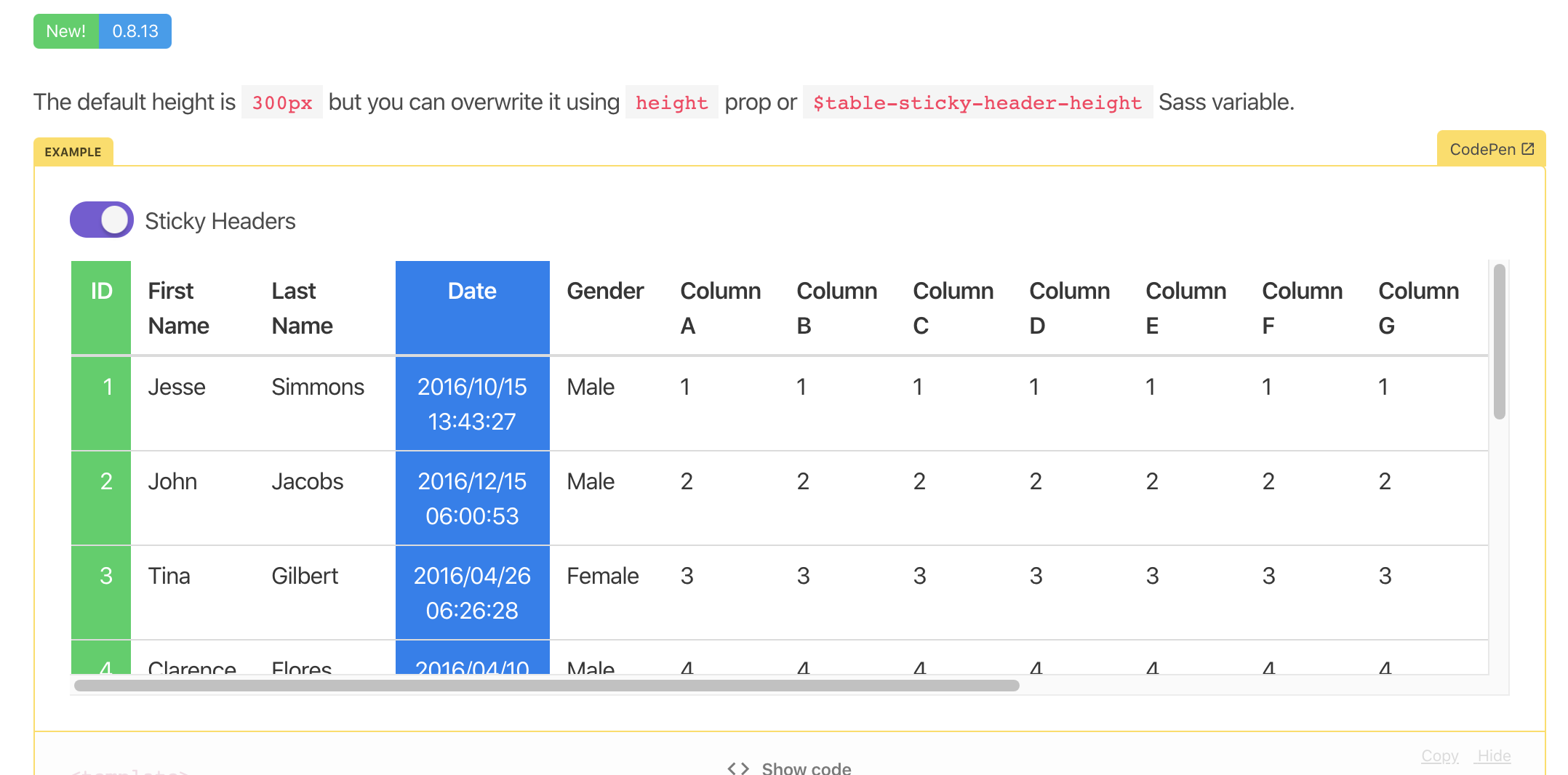 No vertical scroll bar in table when using sticky header · Issue #2343 ...