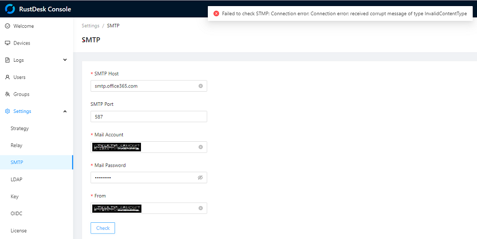 SMTP issues · Issue #26 · rustdesk/rustdesk-server-pro · GitHub