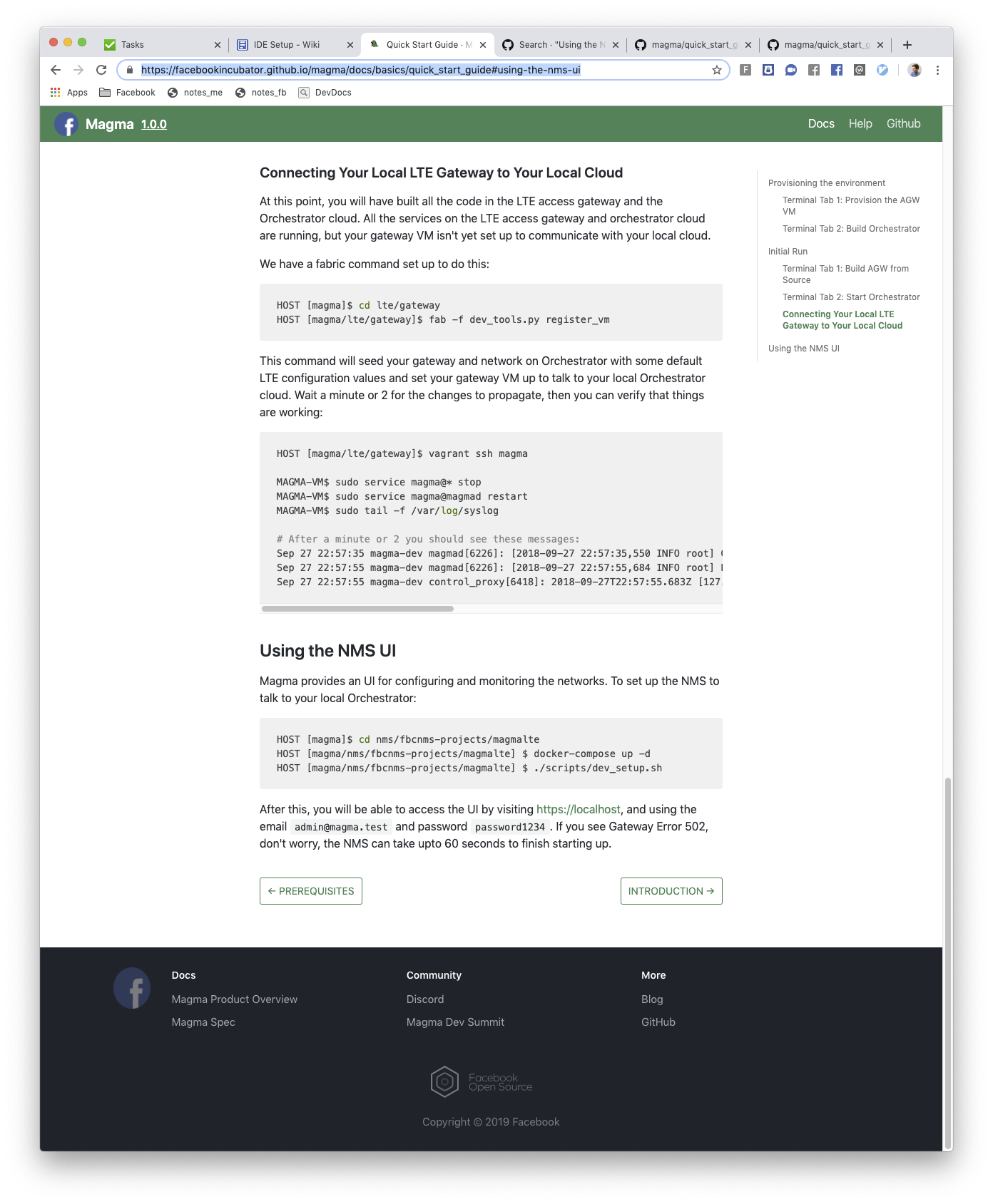 Outdated NMS UI information in Quick Start Guide · Issue #862 · magma/magma · GitHub