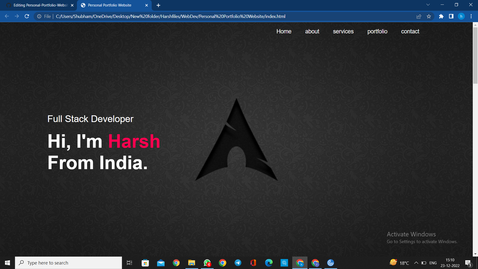 GitHub - harshagg21521/Personal-Portfolio-Website-: personal protflio ...