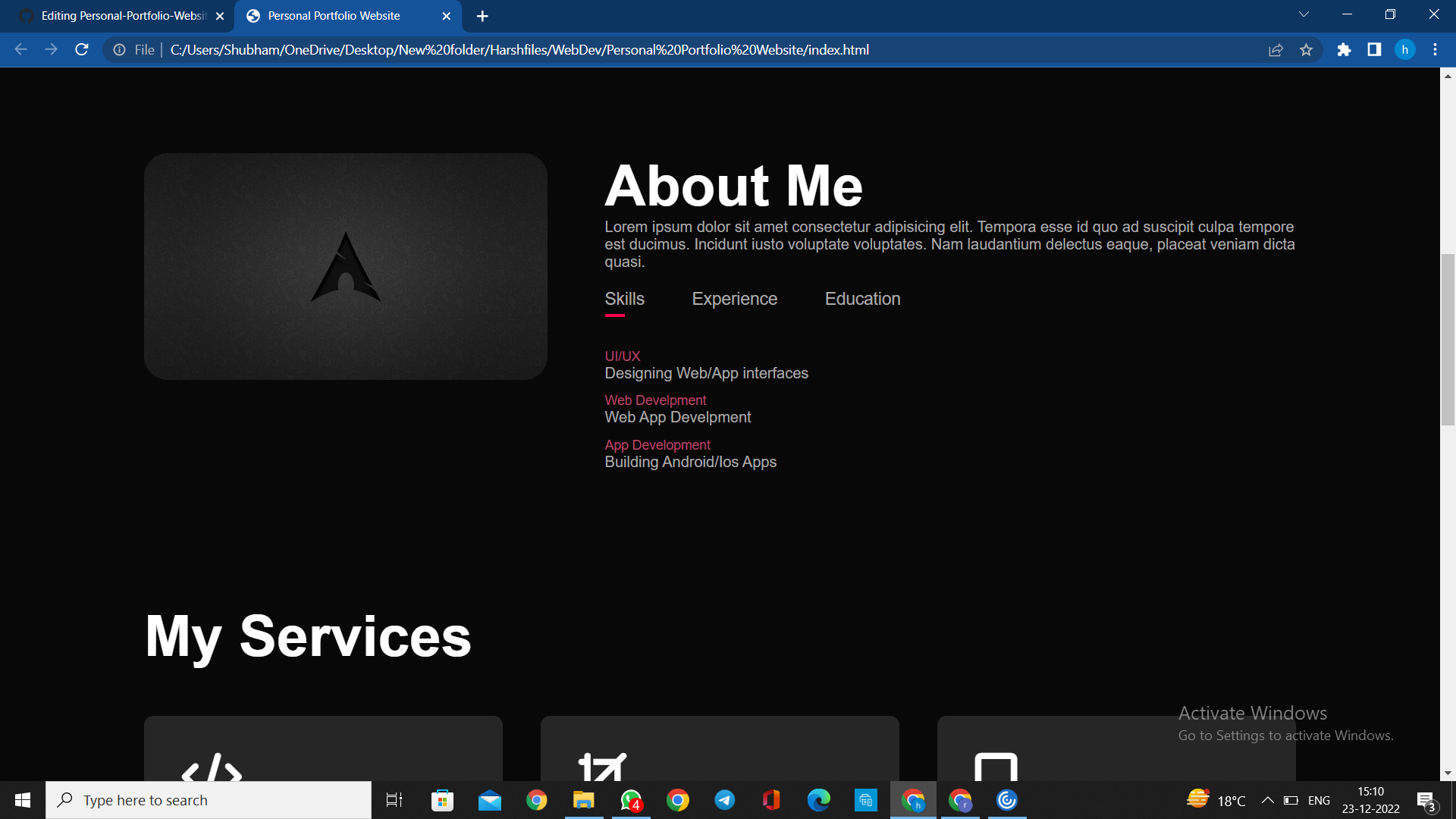 GitHub - harshagg21521/Personal-Portfolio-Website-: personal protflio ...