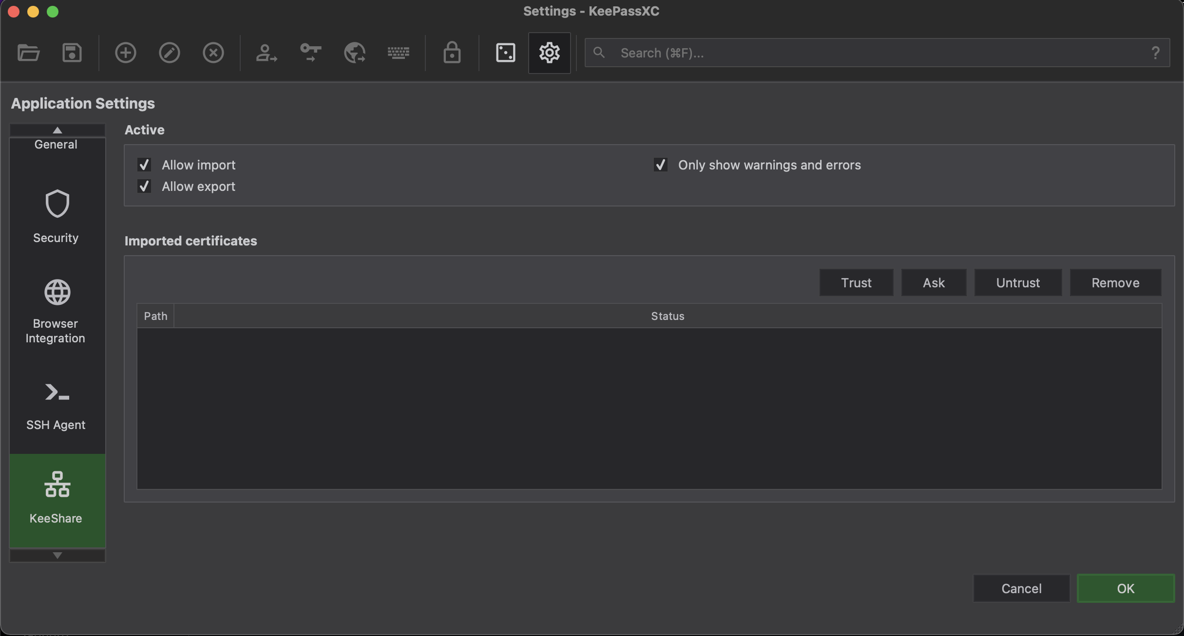 Invisible "Personal certificate" UI · Issue #7492 · keepassxreboot ...