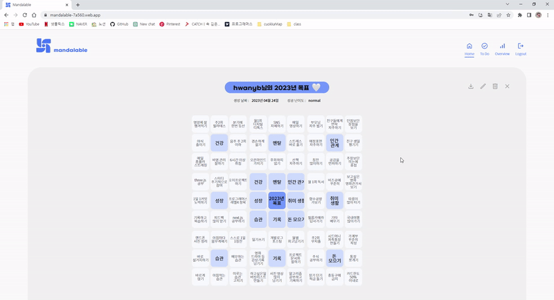 GitHub - hwanyb/mandalable: 나만의 만다라트를 만들어 todo로 관리할 수 있는 웹 서비스입니다.