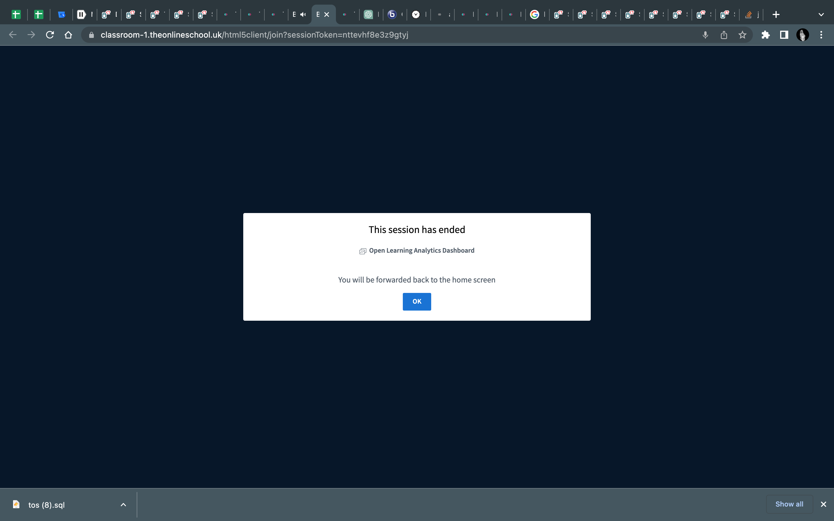 After lesson time is out moderator isn't being redirected to logoutURL ...