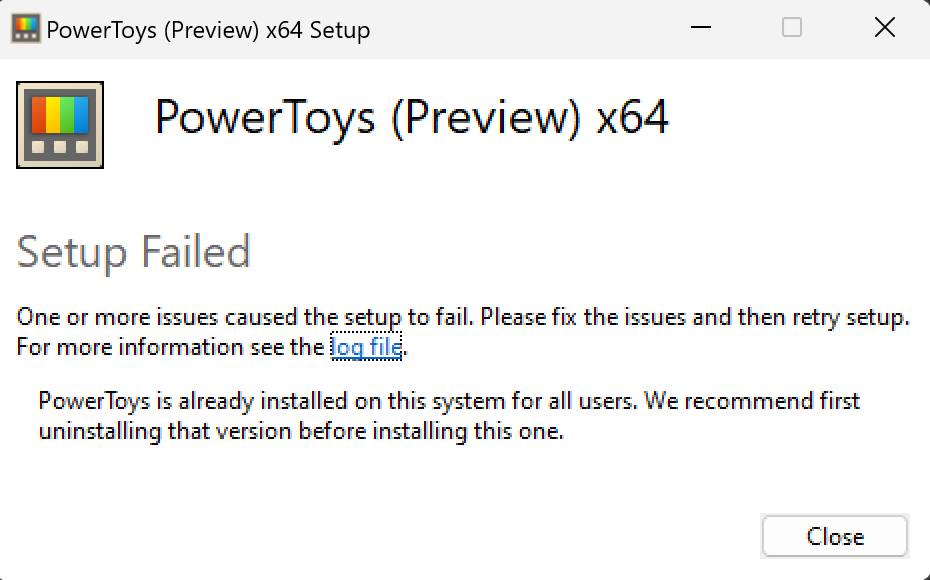Cannot update to v0.73.0 but it shows as if it had been intalled in the Windows Settings. Cannot ...