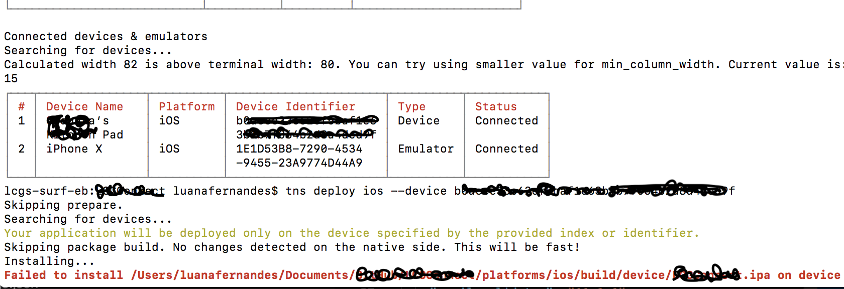 Tns Deploy Ios Error Is Could Not Install Application · Issue 3525 · Nativescriptnativescript