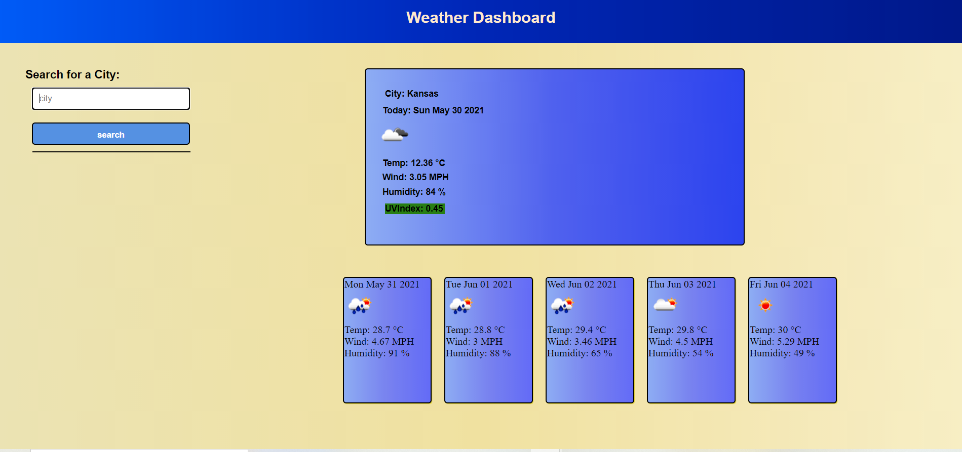 GitHub - S0519/Weather-Dashboard