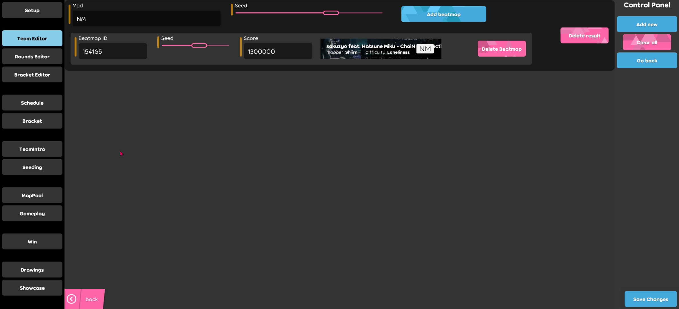 Add a back button for any submenus in the Tournament Client · Issue ...