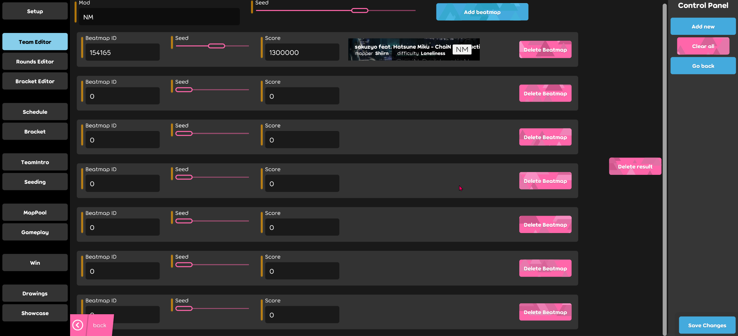 Add a back button for any submenus in the Tournament Client · Issue ...