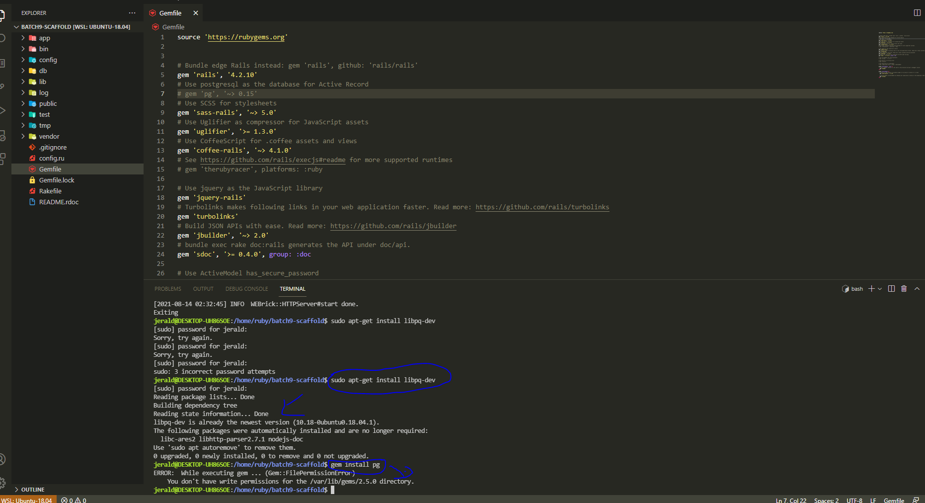 Could not find gem in any of the source listed in your gemfile. · avionschool batch9-activities ...