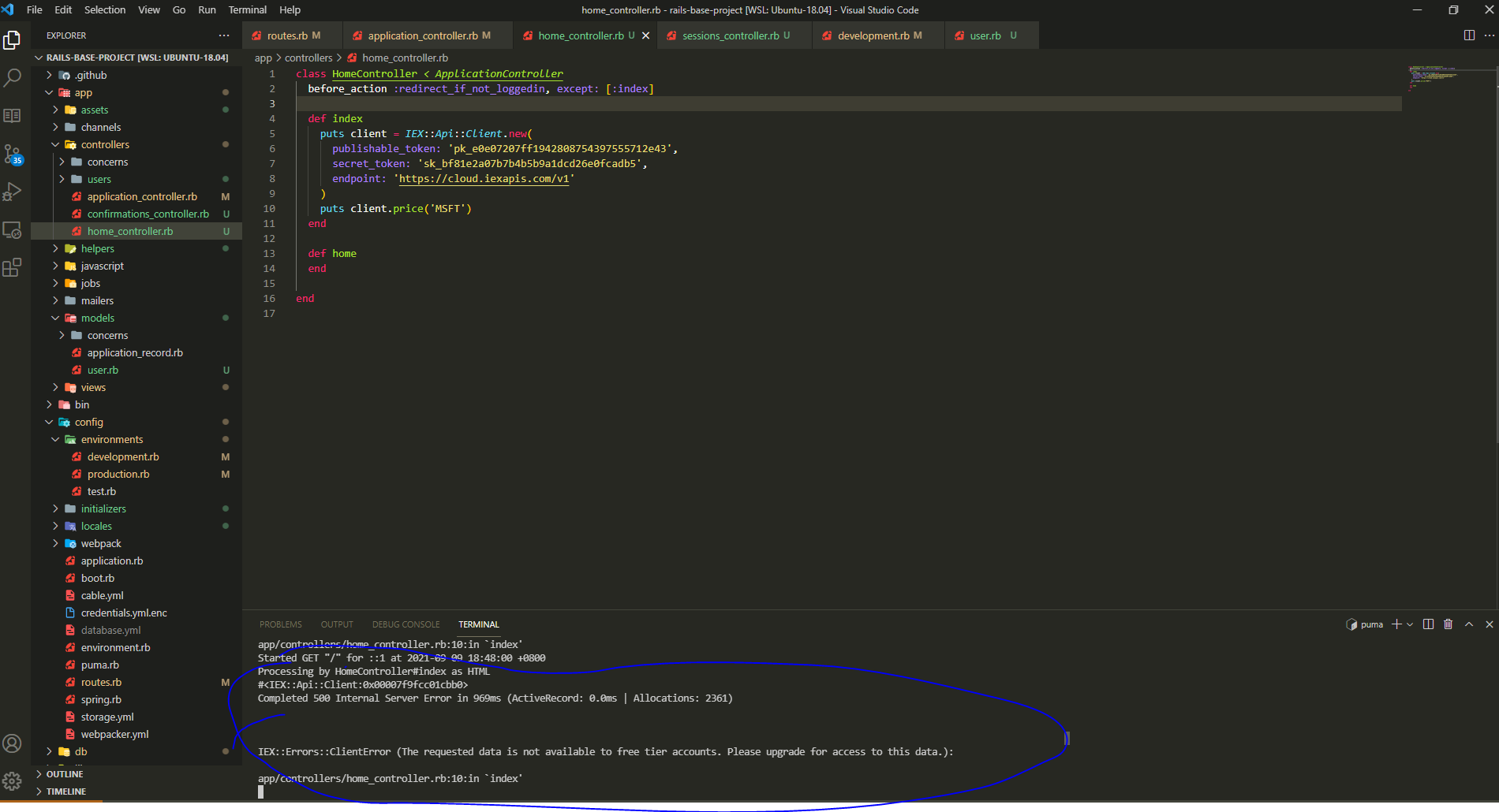 IEX::Errors::ClientError (The requested data is not available to free ...