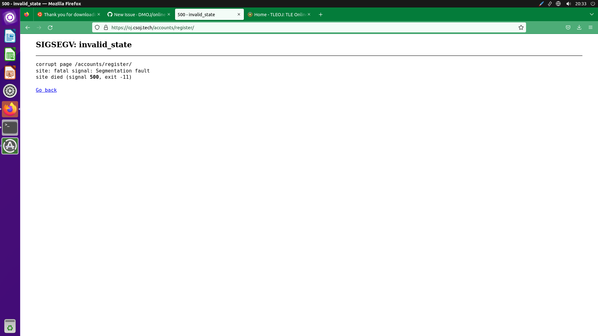 500 - invalid_state when registering a new account · Issue #2059 · DMOJ/online-judge · GitHub