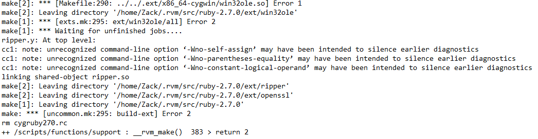 Cant Get Ruby 270 Installed On Cygwin64 Terminal · Issue 1693 · Rbenvruby Build · Github