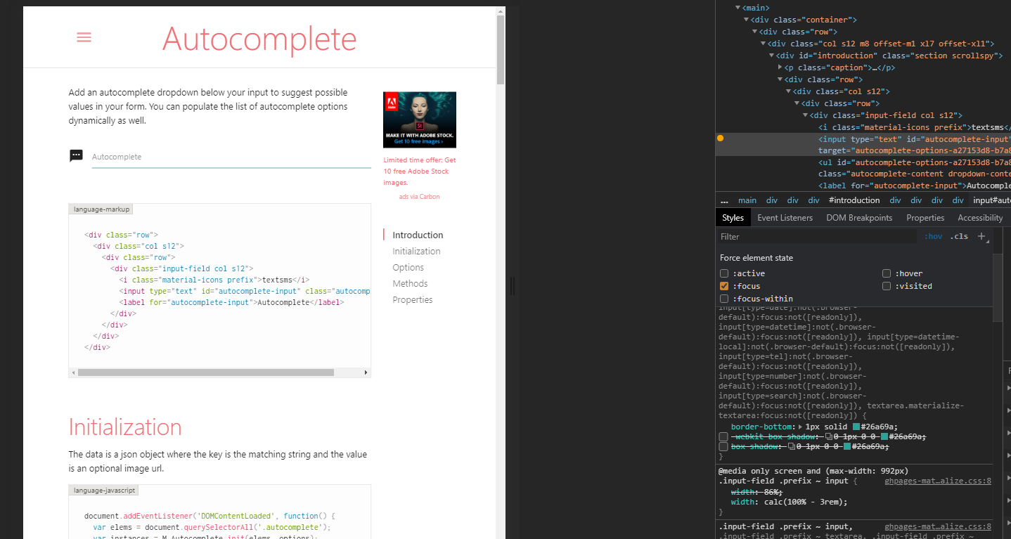 Border like lines appearing on input fields when focused or active · Issue #6217 · Dogfalo ...