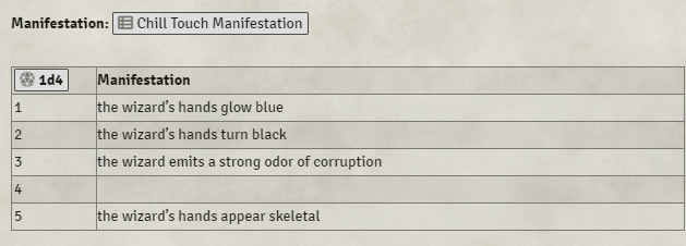 Chill touch manifestation table · Issue #34 · foundryvtt-dcc/dcc-content · GitHub