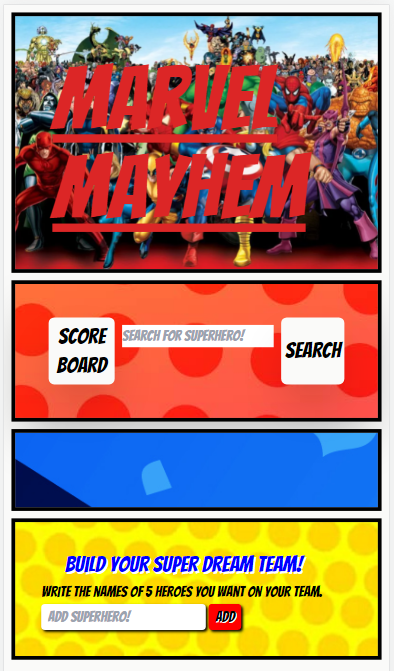 GitHub - Hadasss/marvel-mayhem: A mobile friendly responsive app that pulls and displays data ...