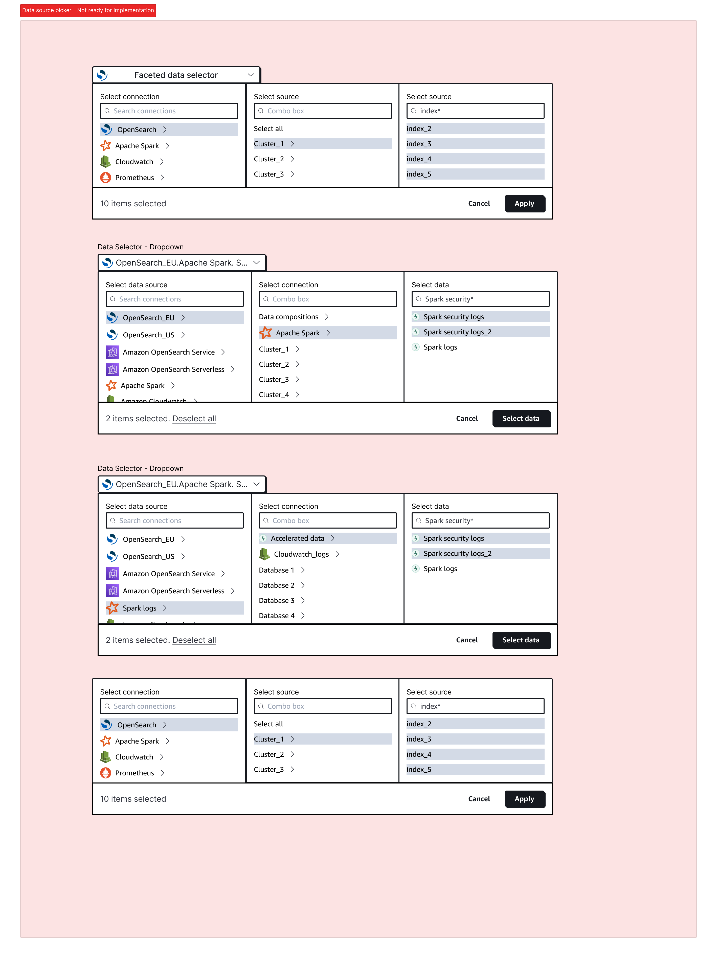 [feature] Datasource Picker Ux Design · Issue 545 · Opensearch Project Dashboards Observability