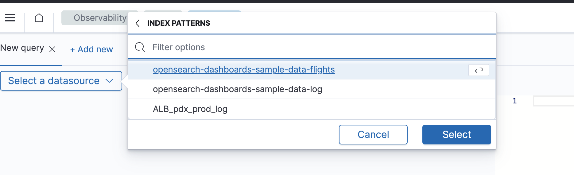 [FEATURE] Datasource picker UX design · Issue #545 · opensearch-project/dashboards-observability ...