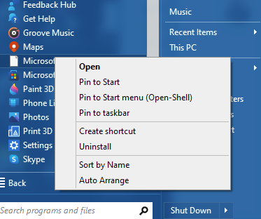How can I see the missing MS Edge icon in the Apps Menu in Open-Shell? · Issue #919 · Open-Shell ...