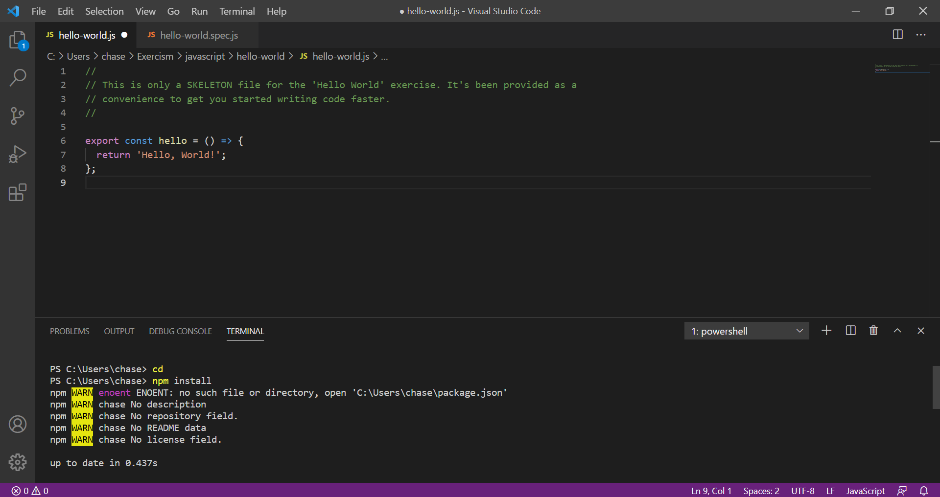 Trouble Running Npm Install For Javascript Hello World · Issue 5490 · Exercismexercism · Github