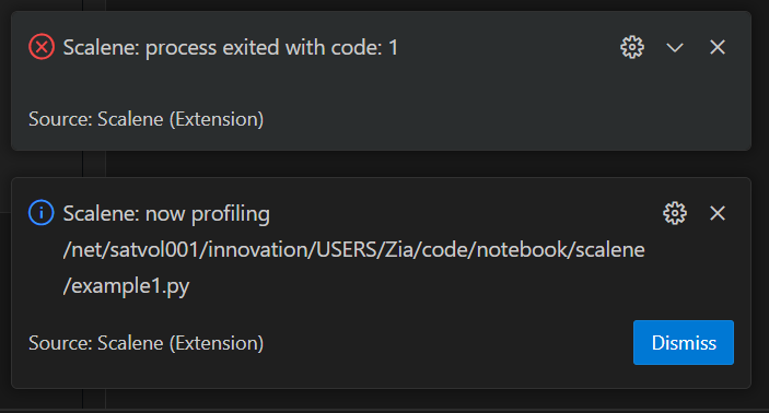 Unable to make the extension work on VSCode · Issue #706 · plasma-umass/scalene · GitHub