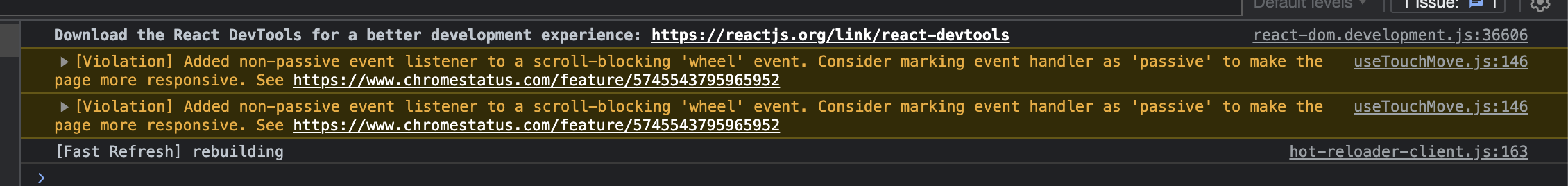Violation Added Non Passive Event Listener To A Scroll Blocking