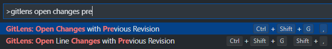 What is difference between "open changes prev revision", "open line changes prev rivision", and ...