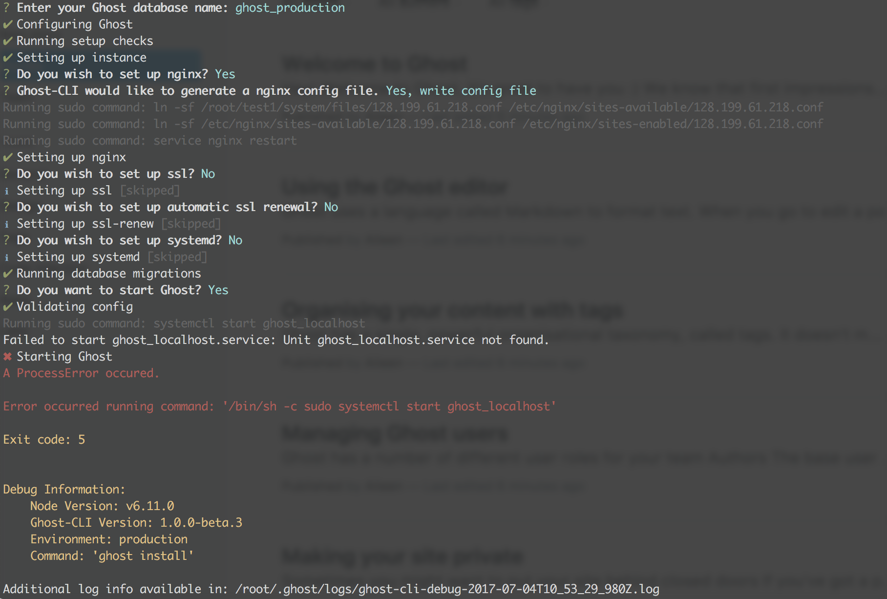 Ghost Doesnt Start When Nginx Setup And Systemd Not · Issue 262 · Tryghostghost Cli · Github 