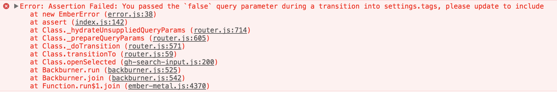 Transition to tags from search results fails · Issue #9074 · TryGhost/Ghost · GitHub