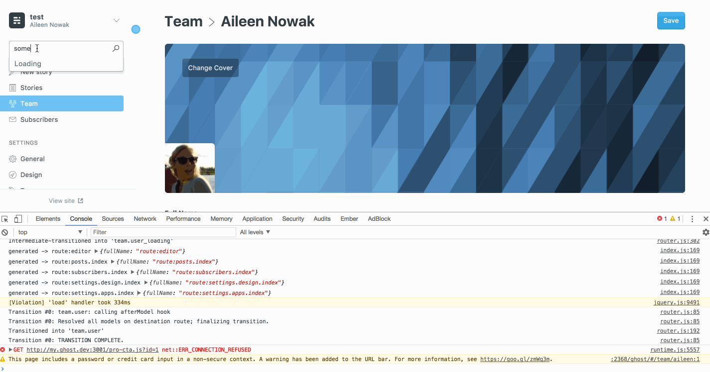 Deleting search query causes error · Issue #9075 · TryGhost/Ghost · GitHub