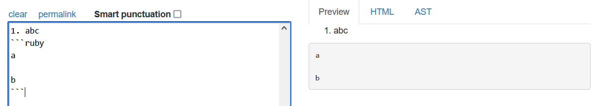 Strange behaviour when code block under a list · Issue #1736 · marktext/marktext · GitHub