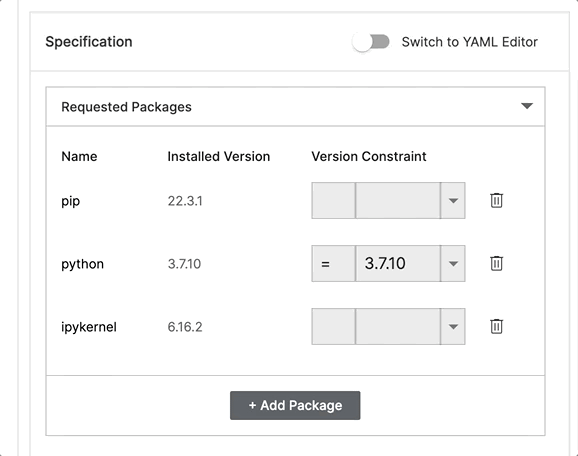 BUG - Pip-installed dependencies only visible in the yaml editor ...
