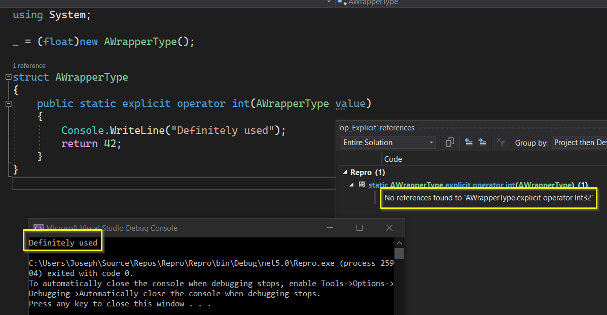 Usage Of Explicit Operator Is Not Found · Issue 50850 · Dotnetroslyn · Github