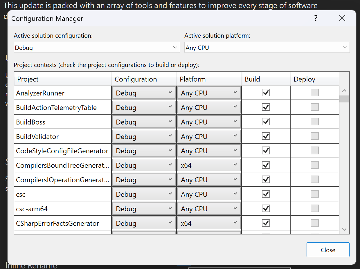 Fresh clone gold bar: "Current solution contains incorrect configurations mappings" · Issue ...